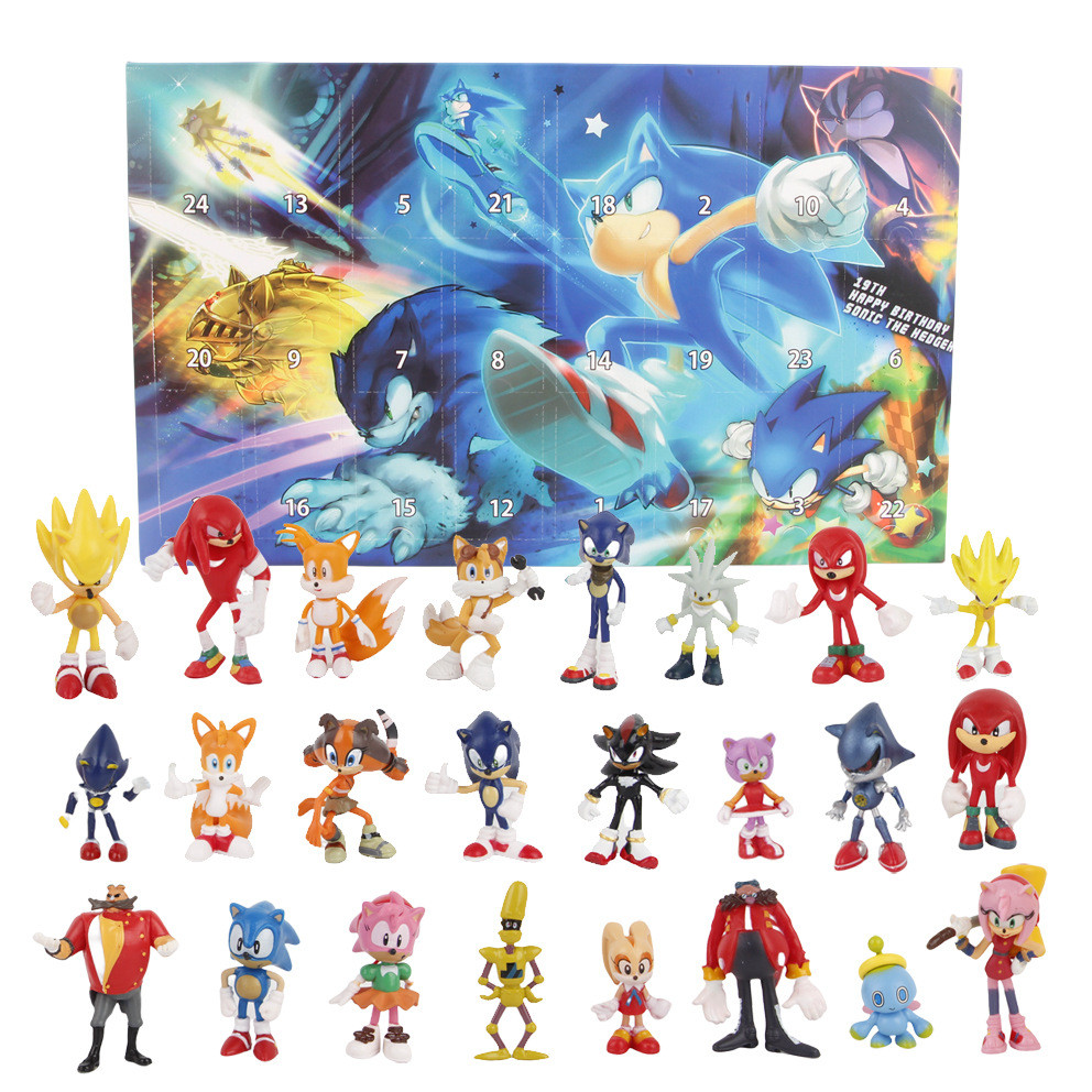 24Pcs, Sonic the Hedgehog game character model boxed poke blind box ...