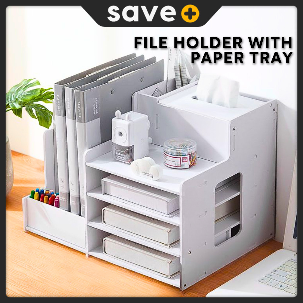SAVE File Holder Document Tray Office Desk Storage Stationery Box Rak ...