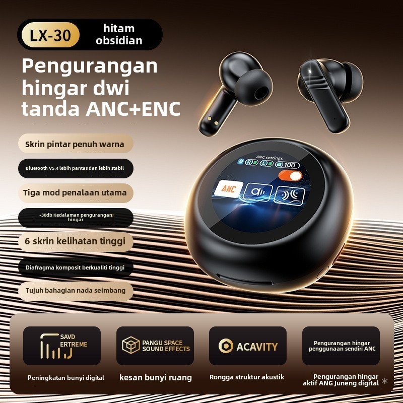 Skrin sentuh warna penuh, rendahkan suara bising tanpa wayar, alat ...