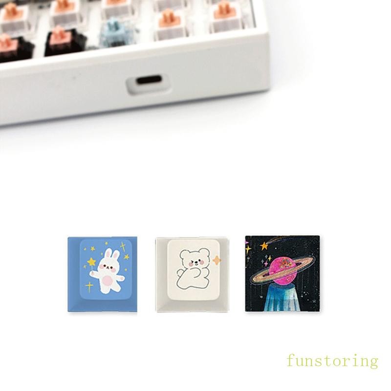 FUN 3 Keys Cherry Profile Keycaps PBT Dye Subbed Keycaps SPACE ESC ...