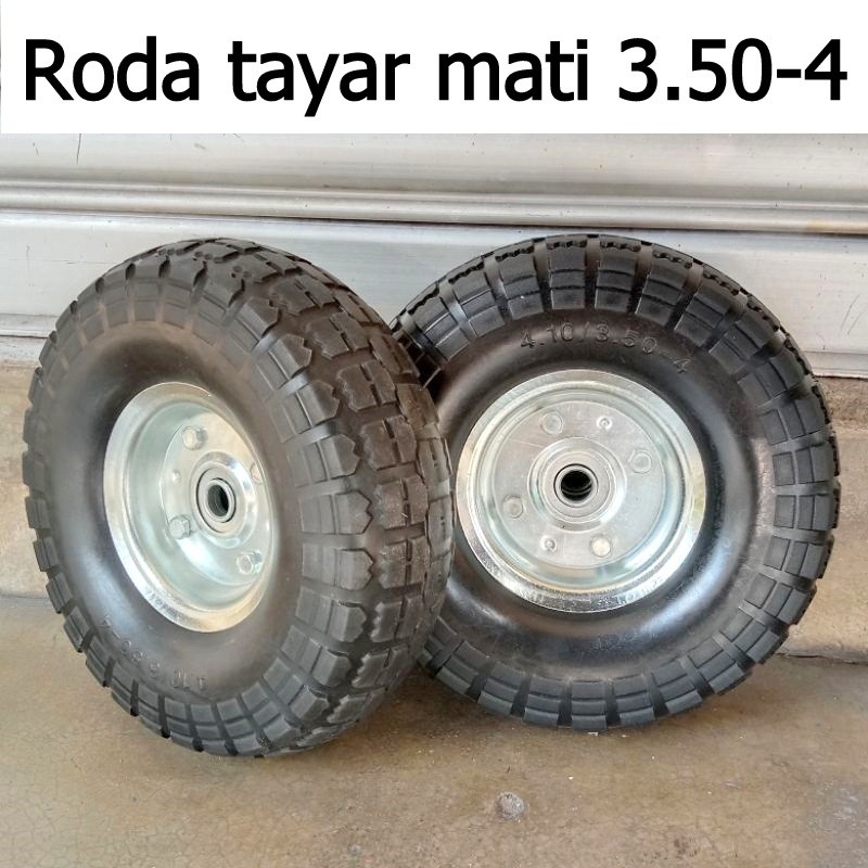 Non Air 350-4 Wheel Barrow Full Set Wheel Roda tayar mati Kereta Tolak ...