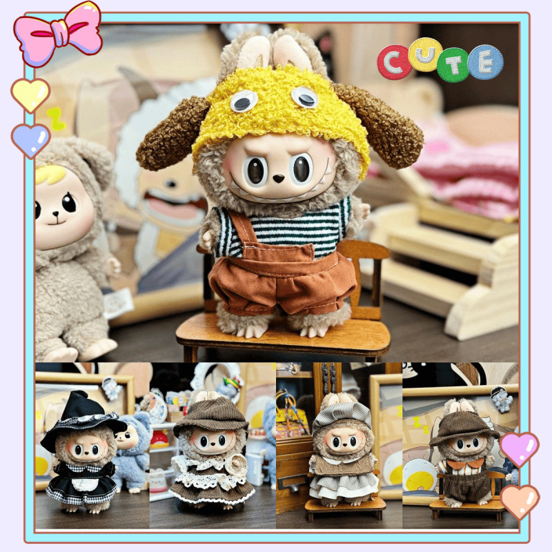 Labubu V1 V2 Macaron Sitting Party labubu Doll Cute Set Collection ...