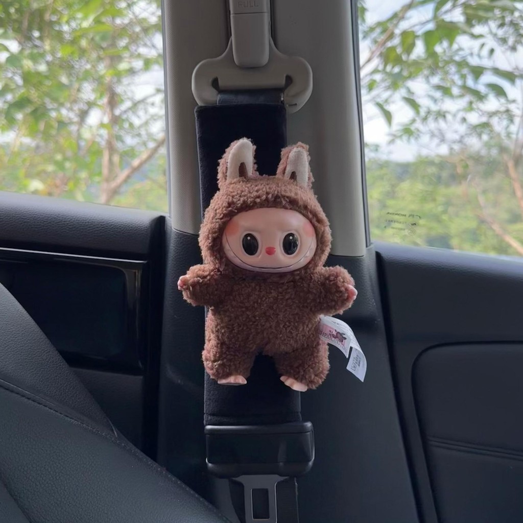 Labubu vinyl doll car decoration car seat belt shoulder protector cute ...