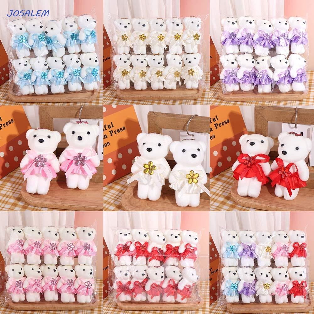 JOSALEM 10pcs/set Mini Bear Flower Bouquet, Plush Animal Cartoon Bear ...