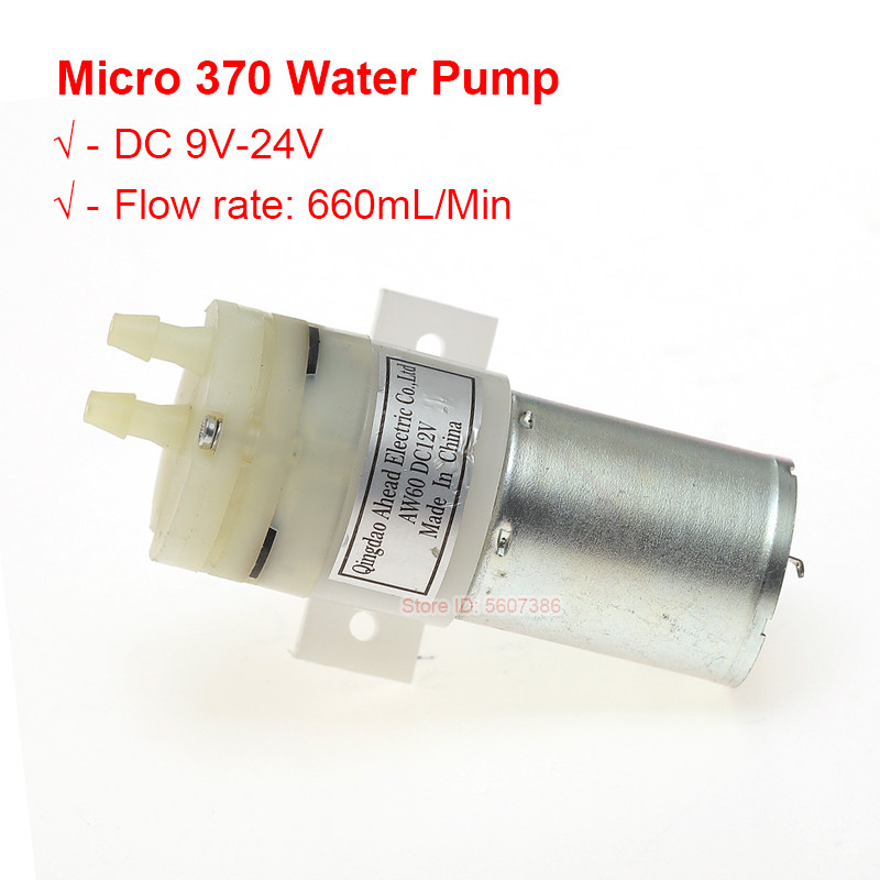 Micro 370 Water Pump DC 9V 12V 18V 24V Self Priming Diaphragm Suction ...
