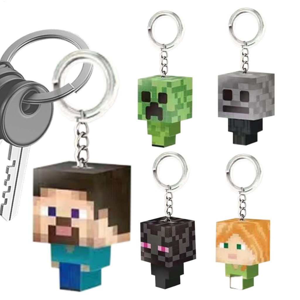 Minecraft Tiny Flashlight Keychain Rechargeable Headlamp Lantern Bright ...