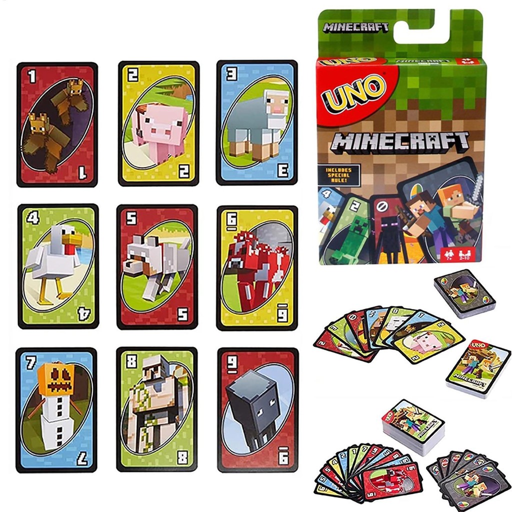 Minecraft UNO Card Game English Version Funny UNO Minecraft Cards ...
