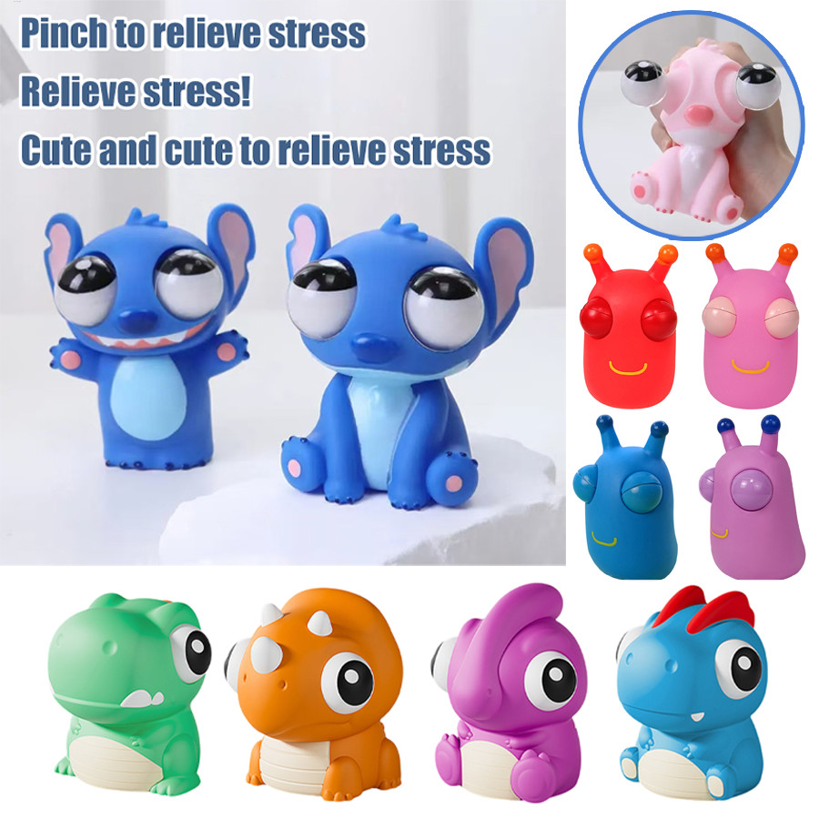Stitch Squishy Toy with Pop Out Eyes Funny Eyeball Burst Stress Relief ...
