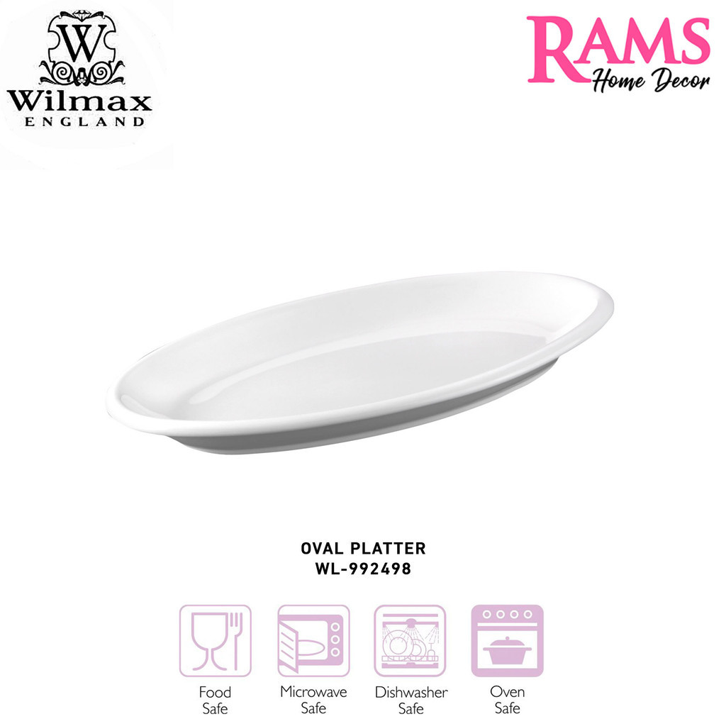 Wilmax Fine Porcelain Oval Platter / Oval Plate / Oval Dish / White ...