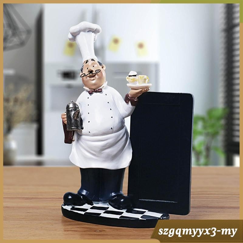 [Local delivery] Cartoon Chef Statue with Chalkboard Collectible ...