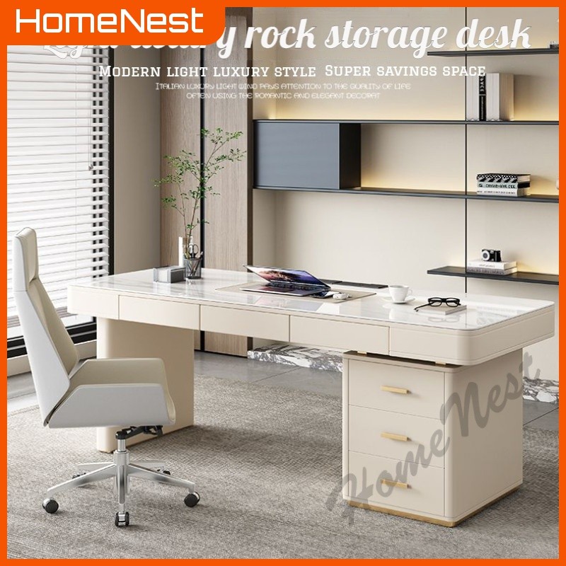 Light luxury rock board desk, high-end writing desk, office desk, study ...