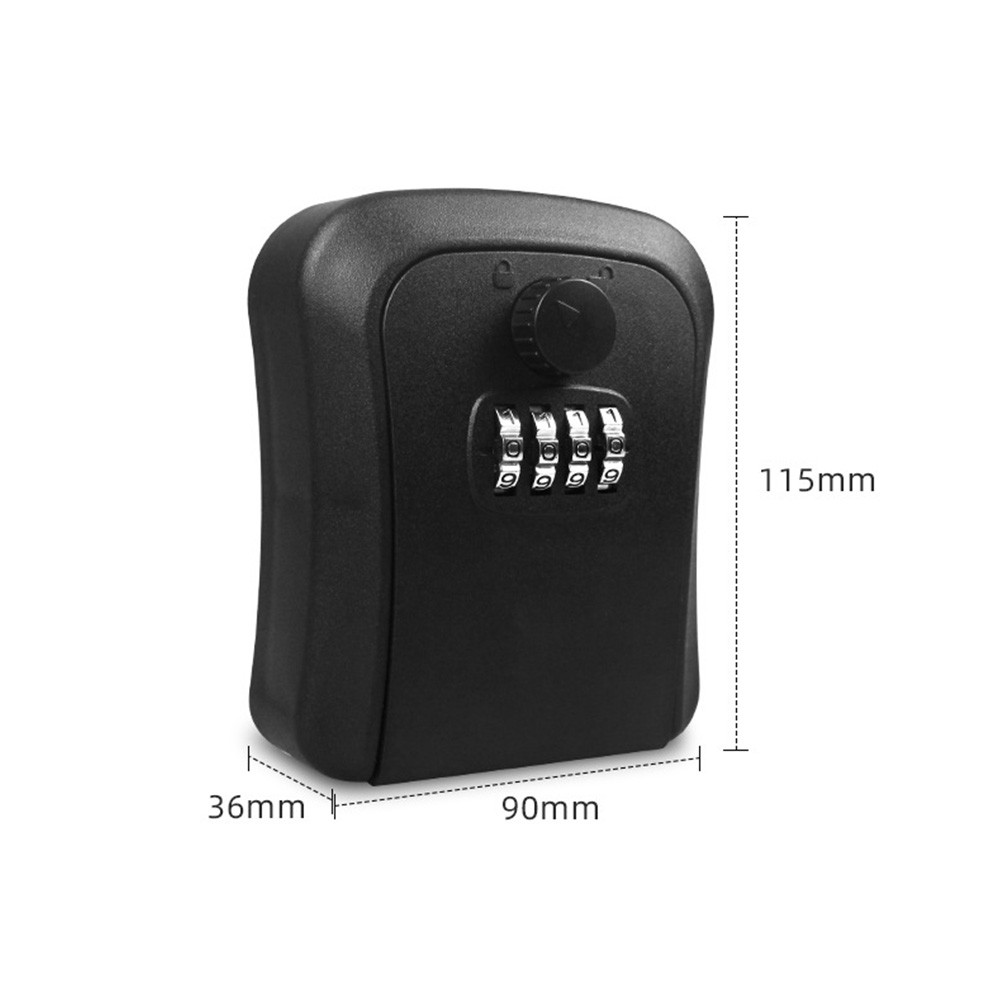 Key Lock Box Wall-Mounted 4 Digit Combination Lockbox Waterproof Key ...