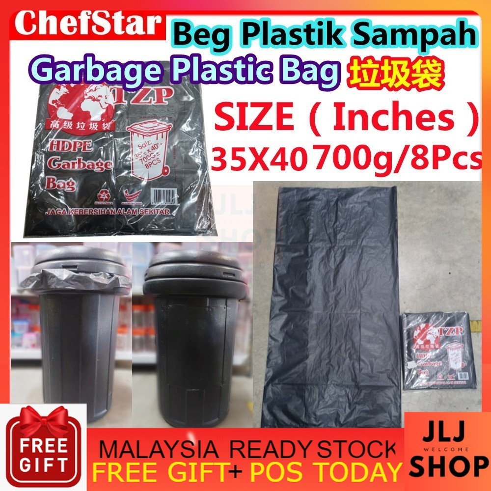35X40INCH BLACK Garbage Bag RUBBISH BAG Beg Sampah Hitam Tong Hitam ...