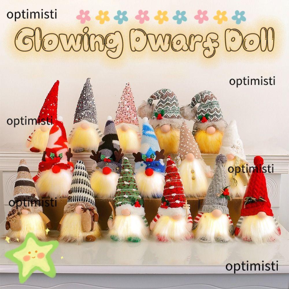 OPTIMISTI Faceless Dwarf Doll, Ski 2024 Christmas Glowing Dwarf Dolll ...