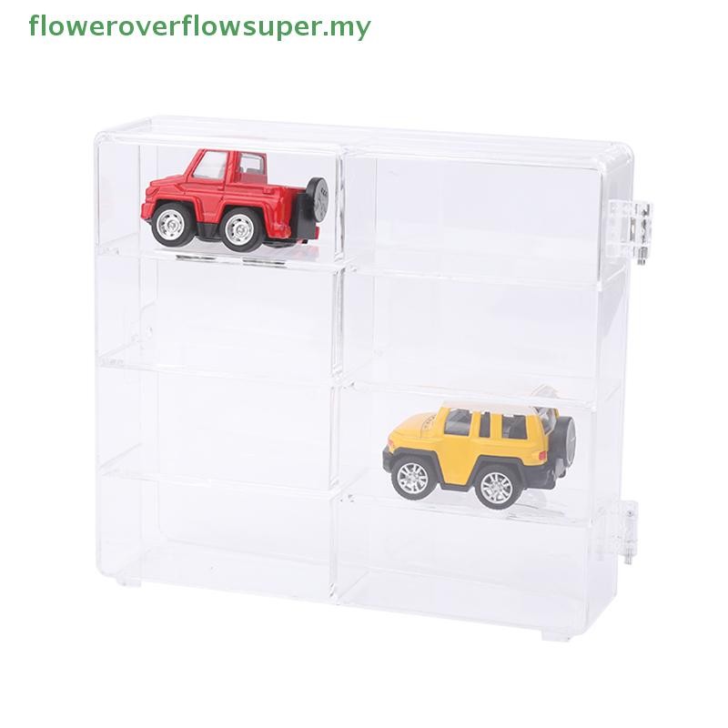 FSMY 1:64 Scale Car Model Storage Box 8 Slot Clear Display Shelf Toy ...