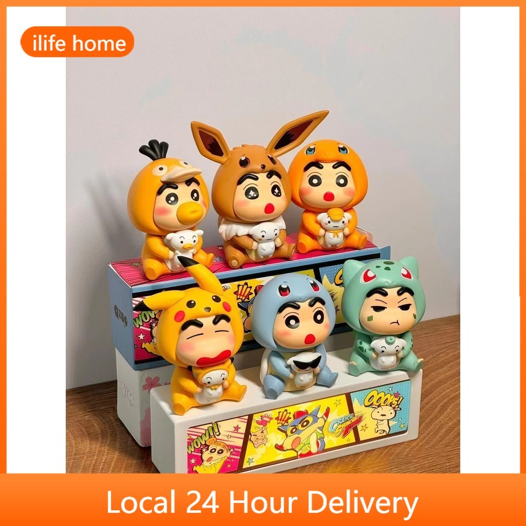 Shipping from Selangor 6Pcs/Set Crayon Shin-chan Cosplay Pokemon ...