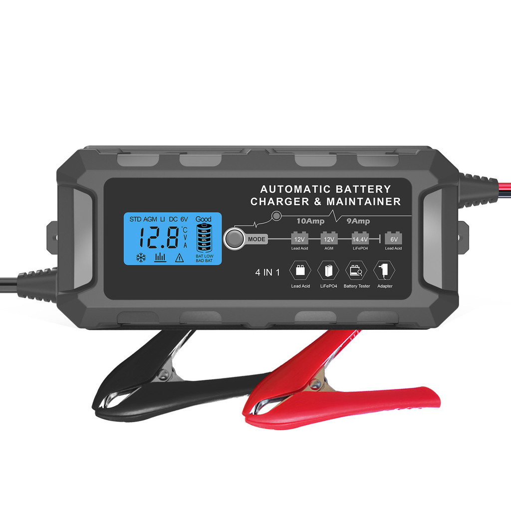 10-Amp Smart Car Battery Charger,12V and 6V Automotive Battery Charger ...