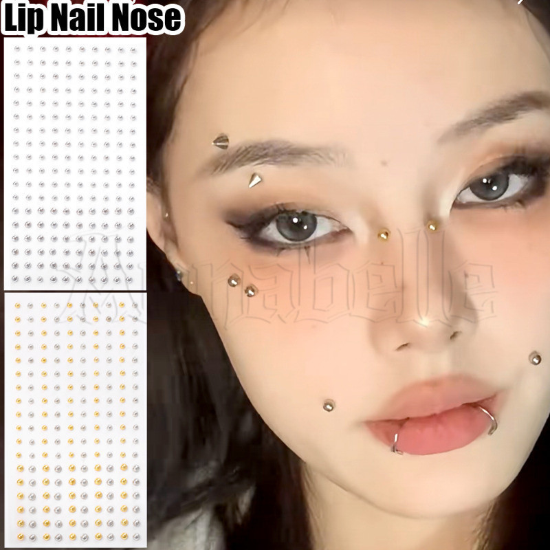 180Pcs No Piercing Lip Nail Sticker - Fake Lip Eyebrow Ear Stickers ...
