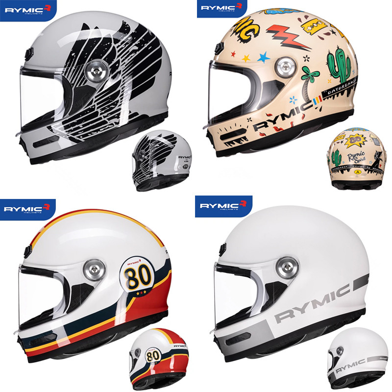 RYMIC V80 Retro Cruise Helmet Motorcycle Full Helmet | Shopee Malaysia