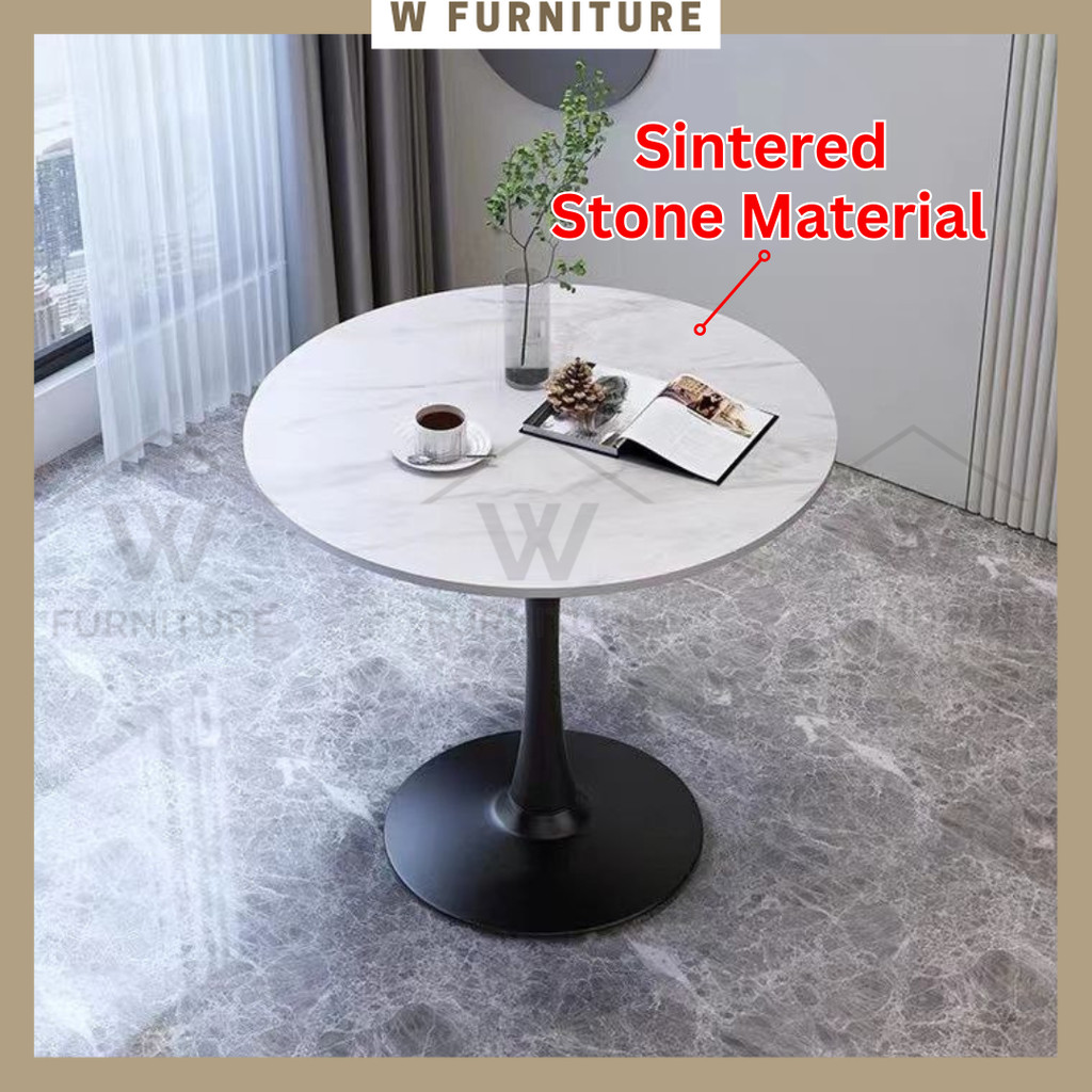 Wfurniture Sintered Stone Round Dining Table Coffee Table Meja Batu ...