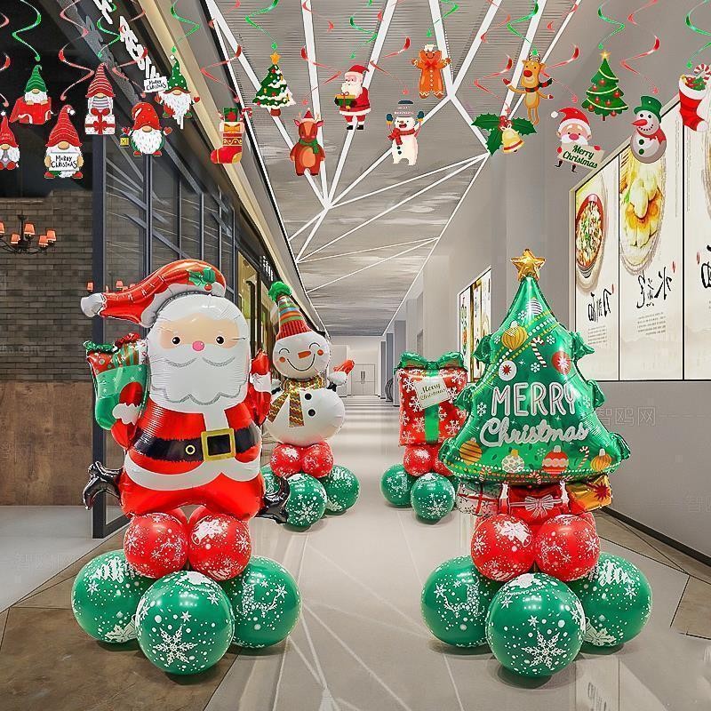 Christmas Snowman Old Man Balloon Column Decoration Kindergarten ...