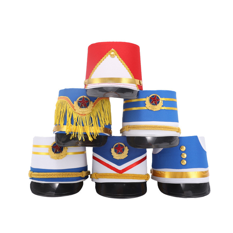 Kids Marching Drum Band Honor Guard Hat Nutcrackers -hat Major Soldier ...