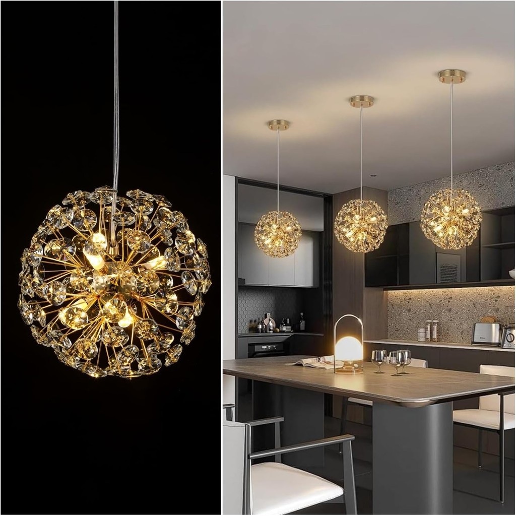 Crystal Diamond Chandeliers Ceiling Light Hanging Light Kitchen Pendant ...