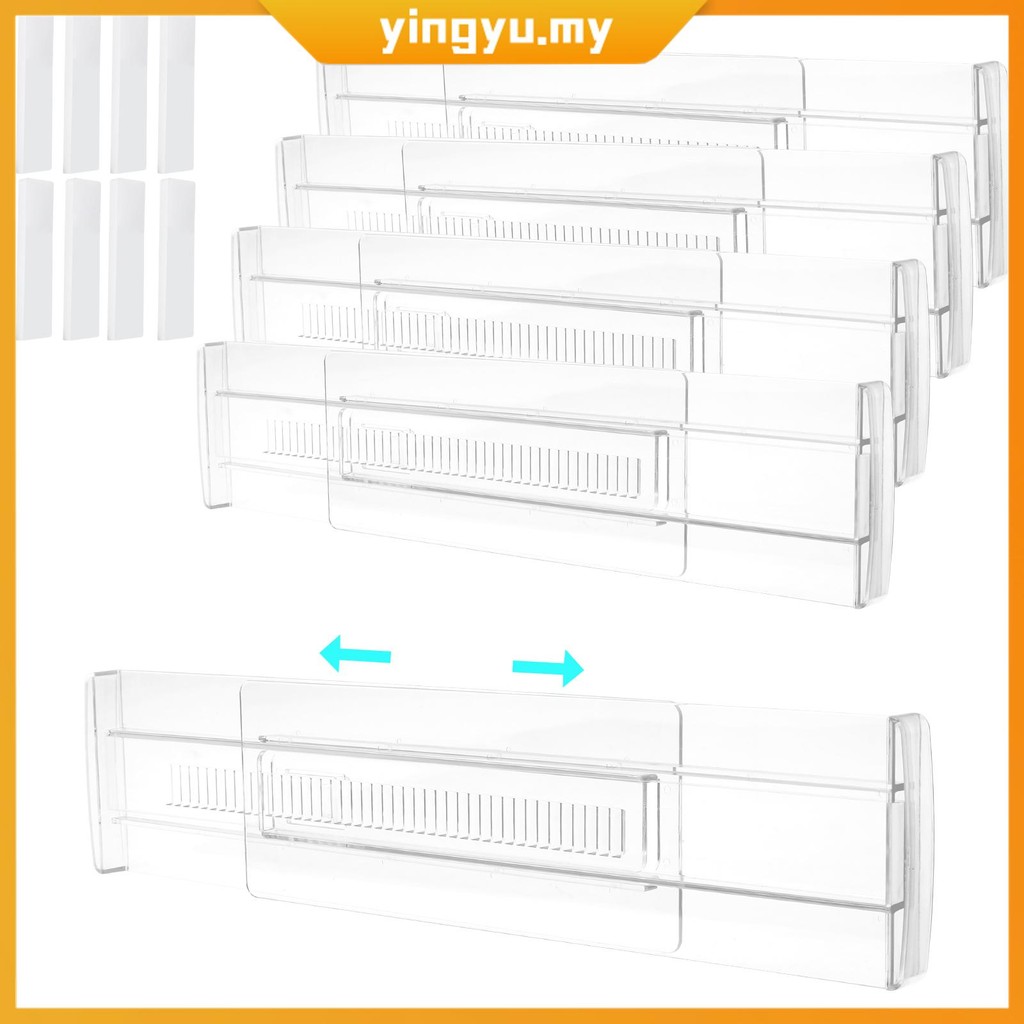 4Pack Drawer Dividers 11.3in-19.7in Adjustable Drawer Organiser Divider ...