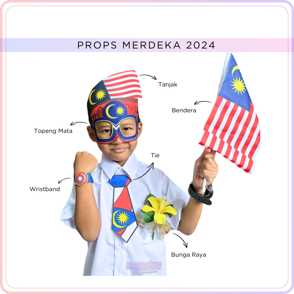 Aksesori Merdeka Kain Felt Tahan Lasak Tanjak Tiara Topeng Mata Tie Mask Mata Merdeka ...