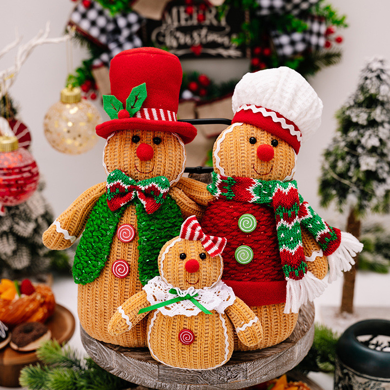 Christmas decorations gingerbread man figurine ornaments family of ...