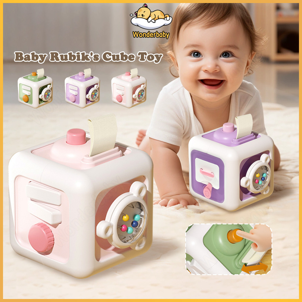Wonderbaby 6in1 Montessori Busy Cube Toys Baby Kids Multi-Play Cube Toy ...