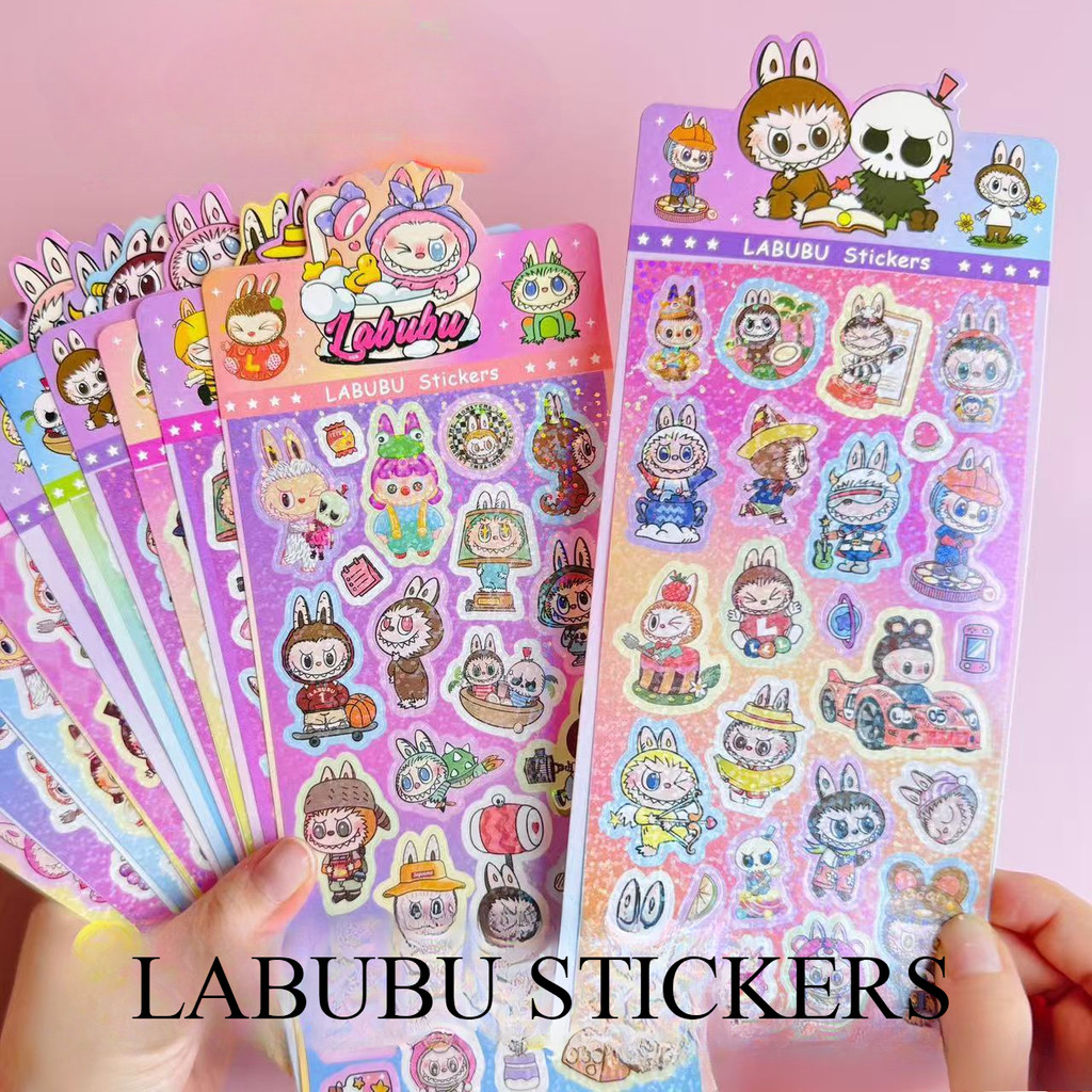 Labubu The Monster Cut Free Stickers Hand Account Decorative | Shopee ...