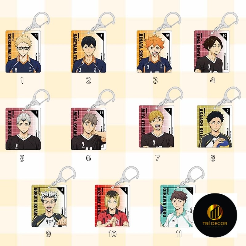 Haikyuu keychain!! Ver PHOTO CARD mica acrylic keyring printed with ...