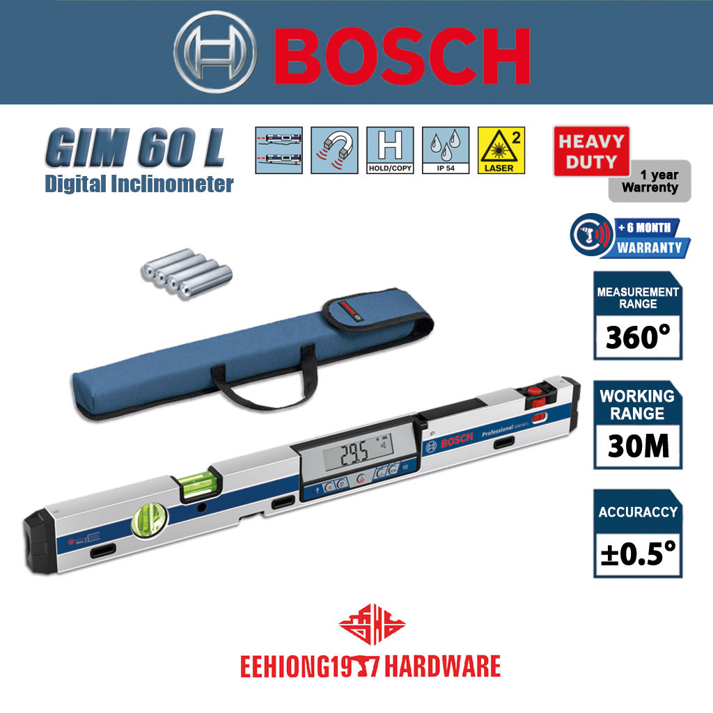 BOSCH GIM 60 L PROFESSIONAL DIGITAL INCLINOMETER GIM60L Digital Level ...
