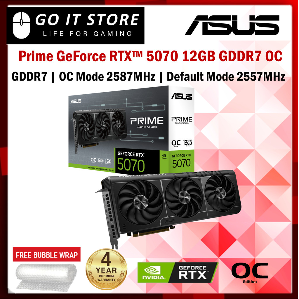 ASUS GeForce RTX5070 PRIME 12GB OC GDDR7 GRAPHICS CARD ( PRIME-RTX5070-O12G ) | Shopee Malaysia
