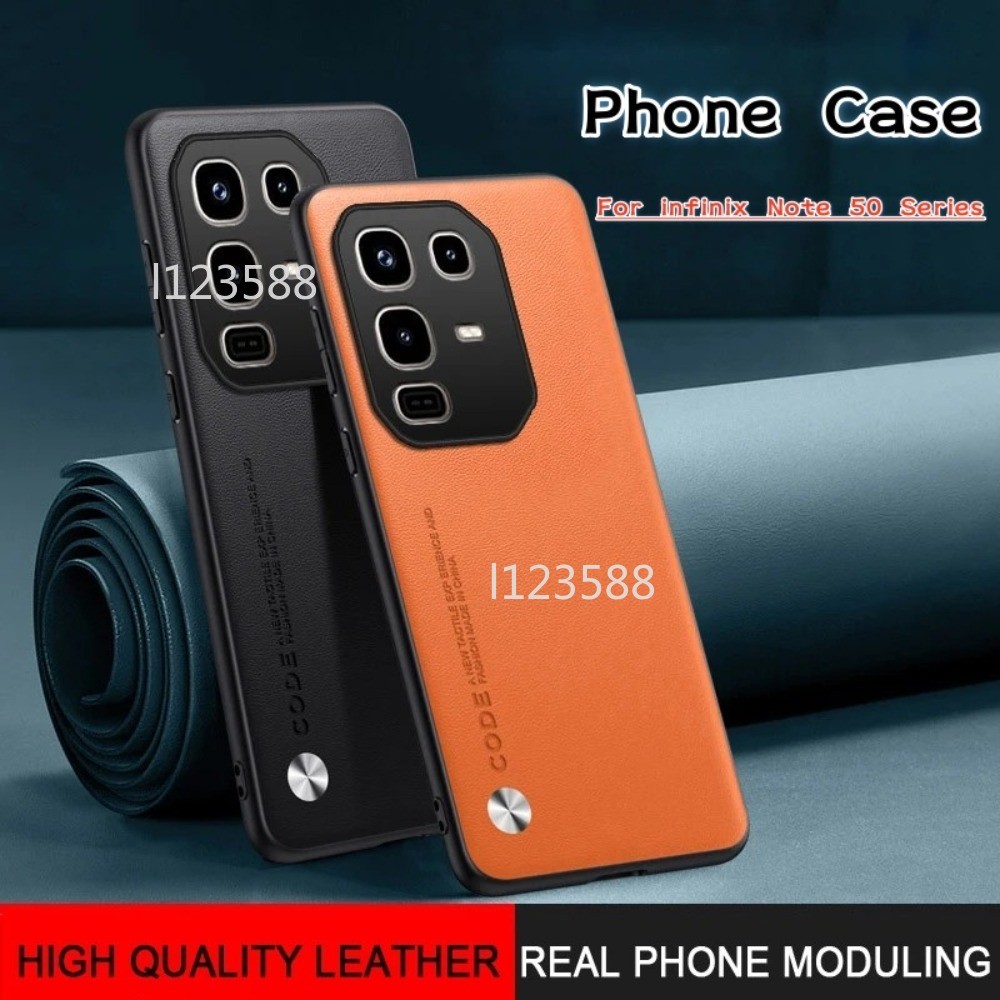 For Infinix Note 50 5G Luxury Matte Plain Skin Leather Phone Case For ...