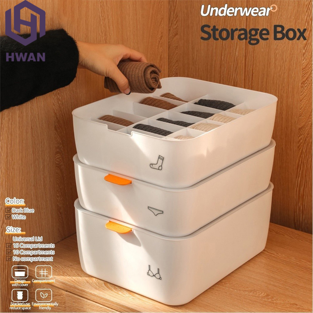 10/15 Grids Underwear Tudung Clothes Organiser Box Stackable Wardrobe ...