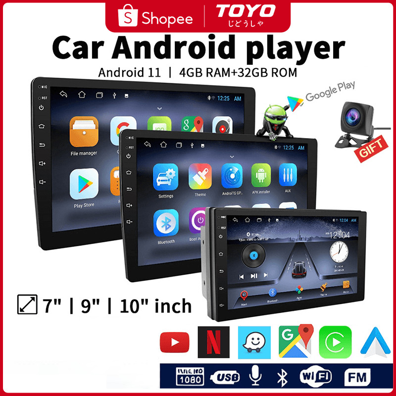 Android Player 7/9/10 inch Carplay Stereo Touch Screen Universal Stereo ...
