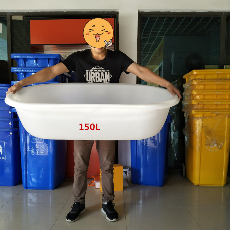 Getah Plastik Lebih Tebal Besen Besar Putih Besen Panjang Tahan Asid dan Alkali Besar Sederhana ...