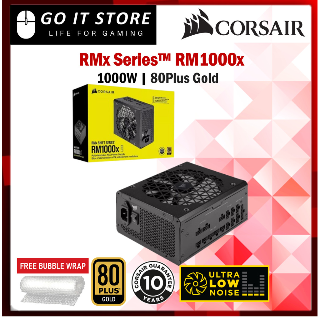 CORSAIR RMx Series RM1000x 80+ Gold Fully Modular ATX PSU 1000W 80Plus ...