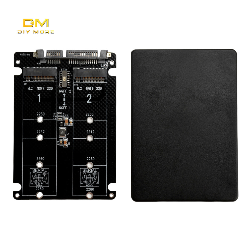 DIYMORE Dual port NGFF solid-state to SATA serial port adapter board ...