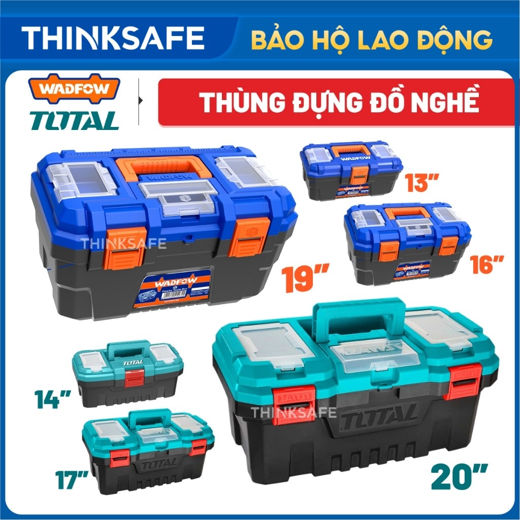 Total Wadfow tool box size 13 - 19 inches, heavy-duty tool box Plastic lid tool box | Shopee ...