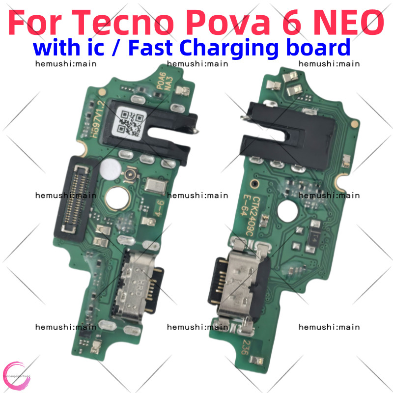 USB Charging charger port board For Tecno Pova 6 NEO LI6 Mainboard Flex ...
