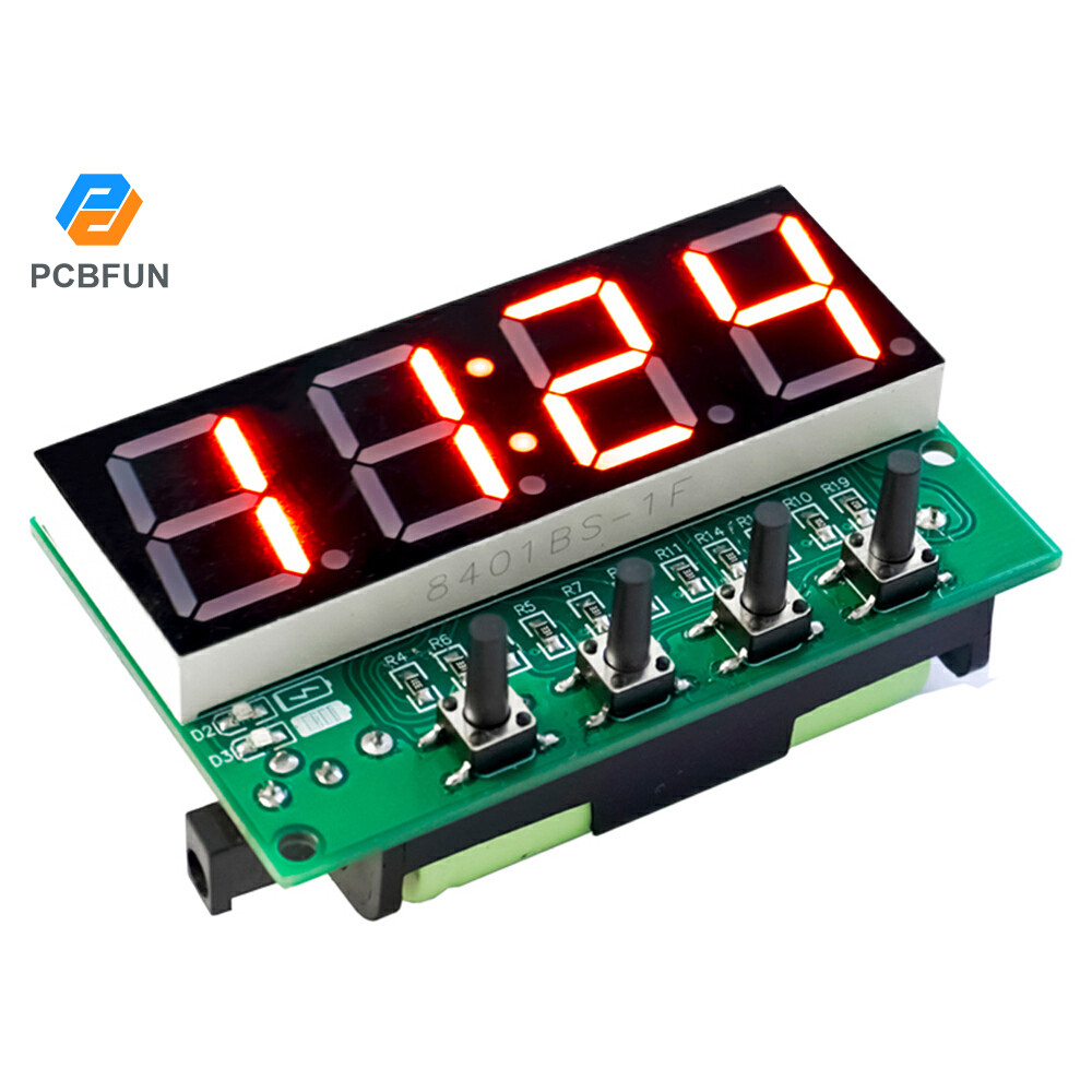 Pcbfun Multi-function LED Digital Electronic Clock DIY Kit DC 5V with ...