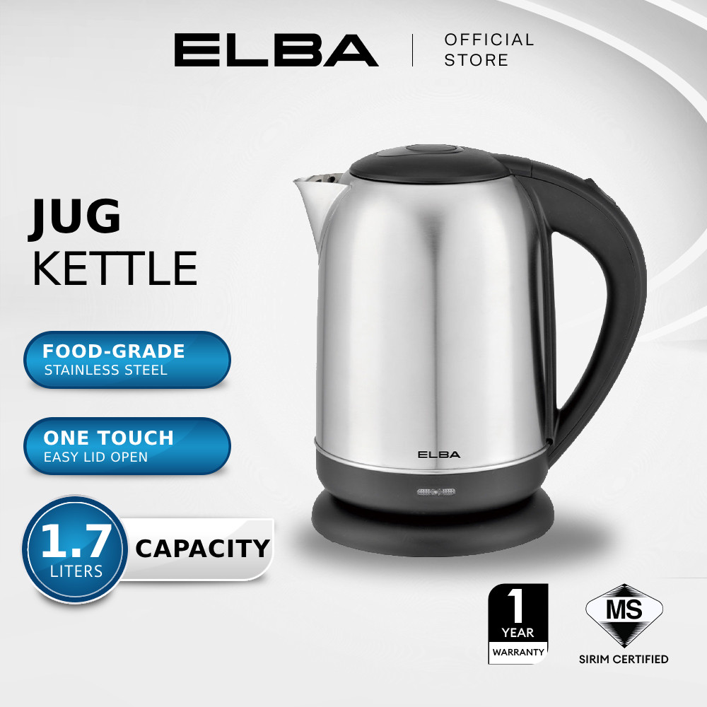 ELBA Jug Kettle EJK-N1764(SS) - Stainless Steel (1.7L / 2200W) | Shopee ...