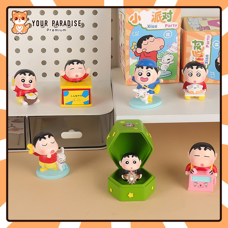 Cute crayon shin chan wish party anime figure blind box toy shin chan ...