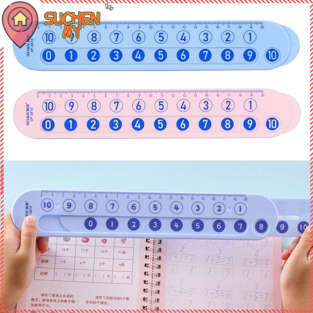 SUCHENMY Math Decomposition Ruler, Pink/Blue Within 20 Subtraction ...
