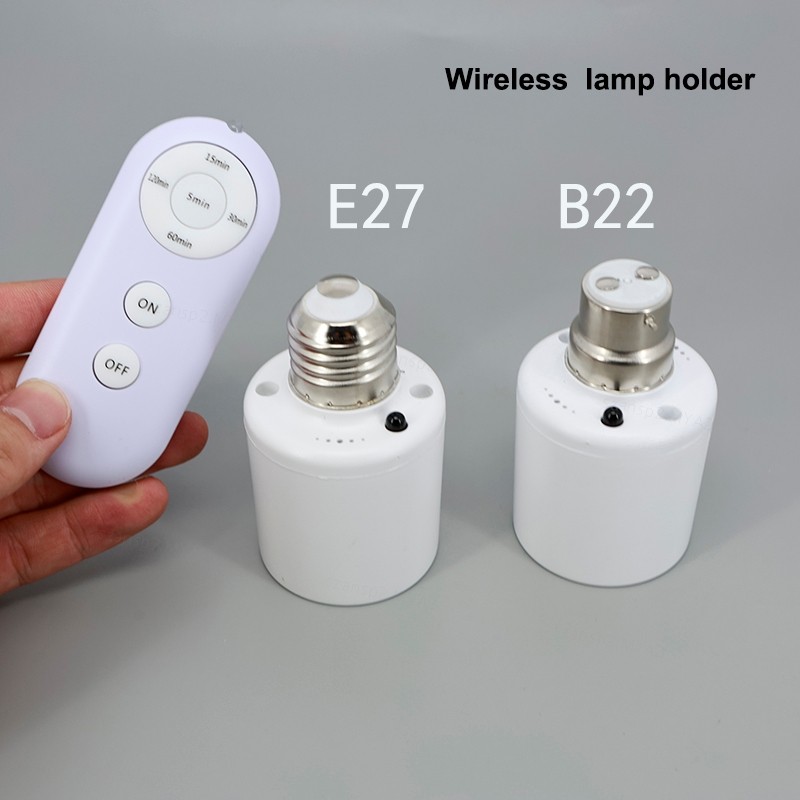 E27 or B22 Remote Control Light Bulb Base Socket Smart Timer Switch ...