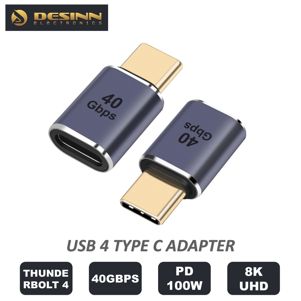 USB Type C Male to Female Adapter USB4 100W 40Gbps 8K Compatible for ...