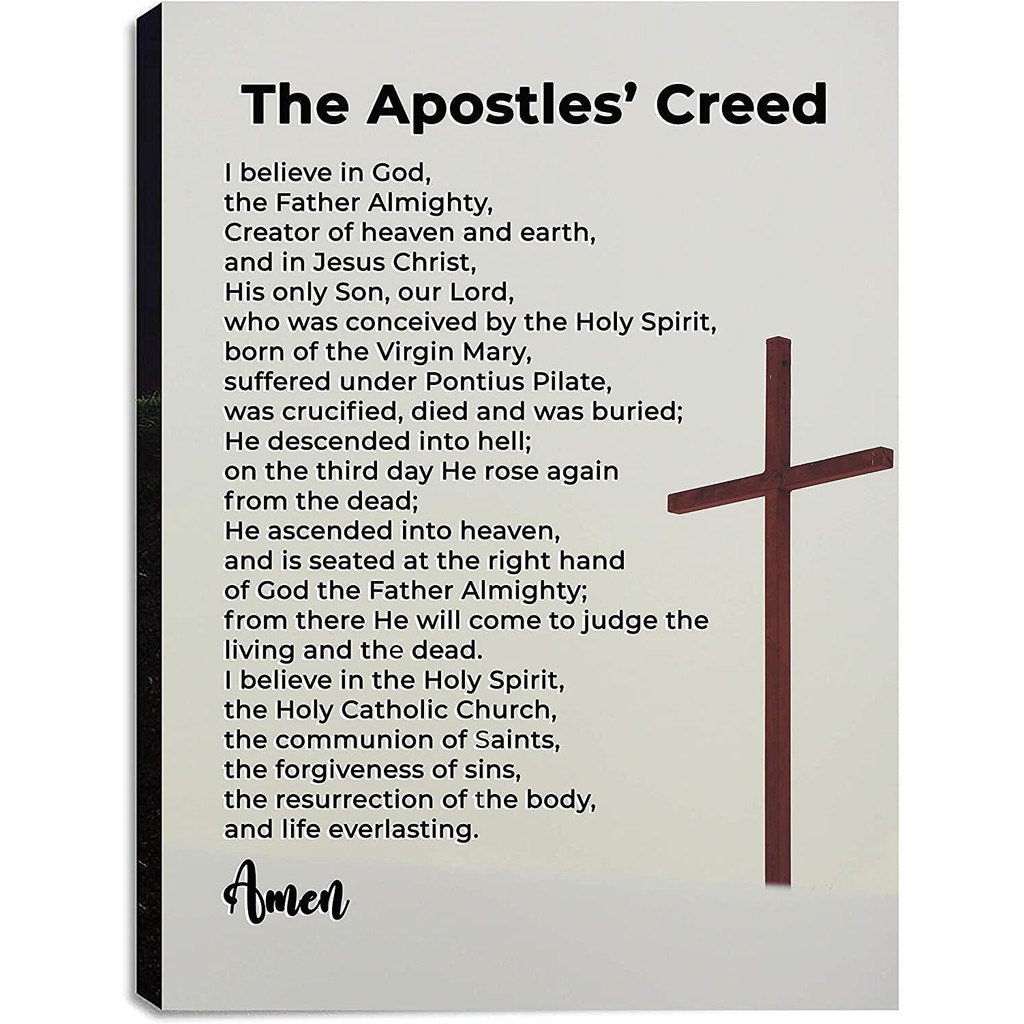 sushun The Apostles Creed Xin| Christian Canvas Wall Art with Bible ...